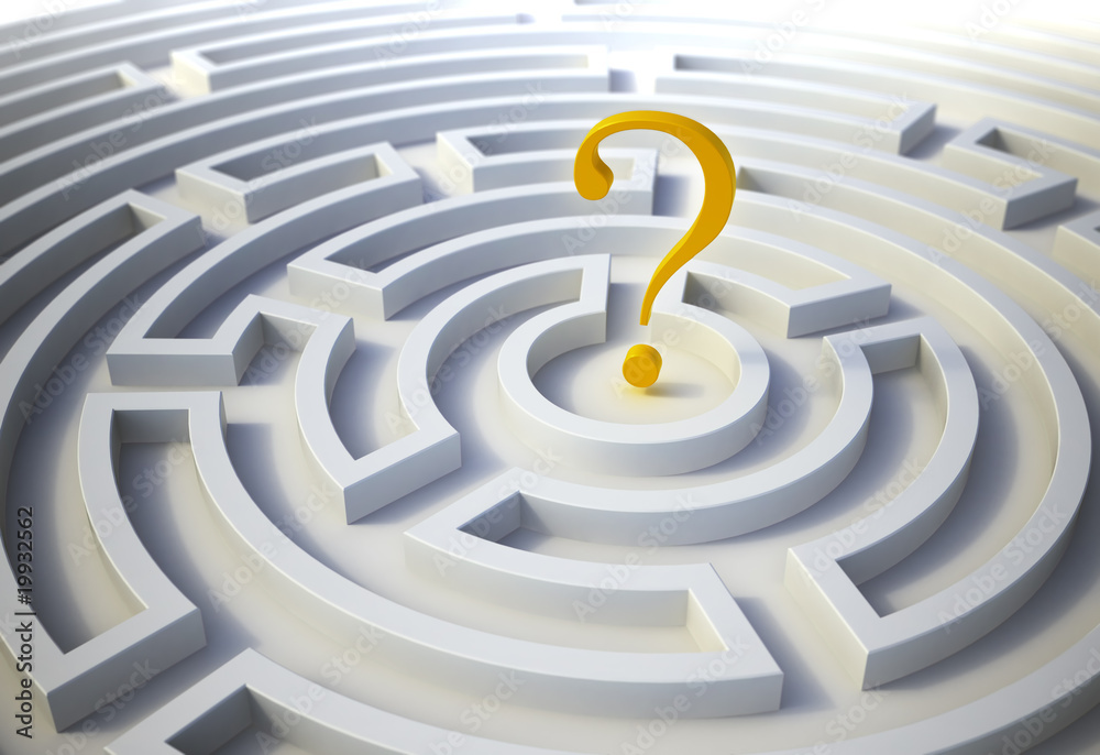 Question mark inside a maze Stock Illustration | Adobe Stock