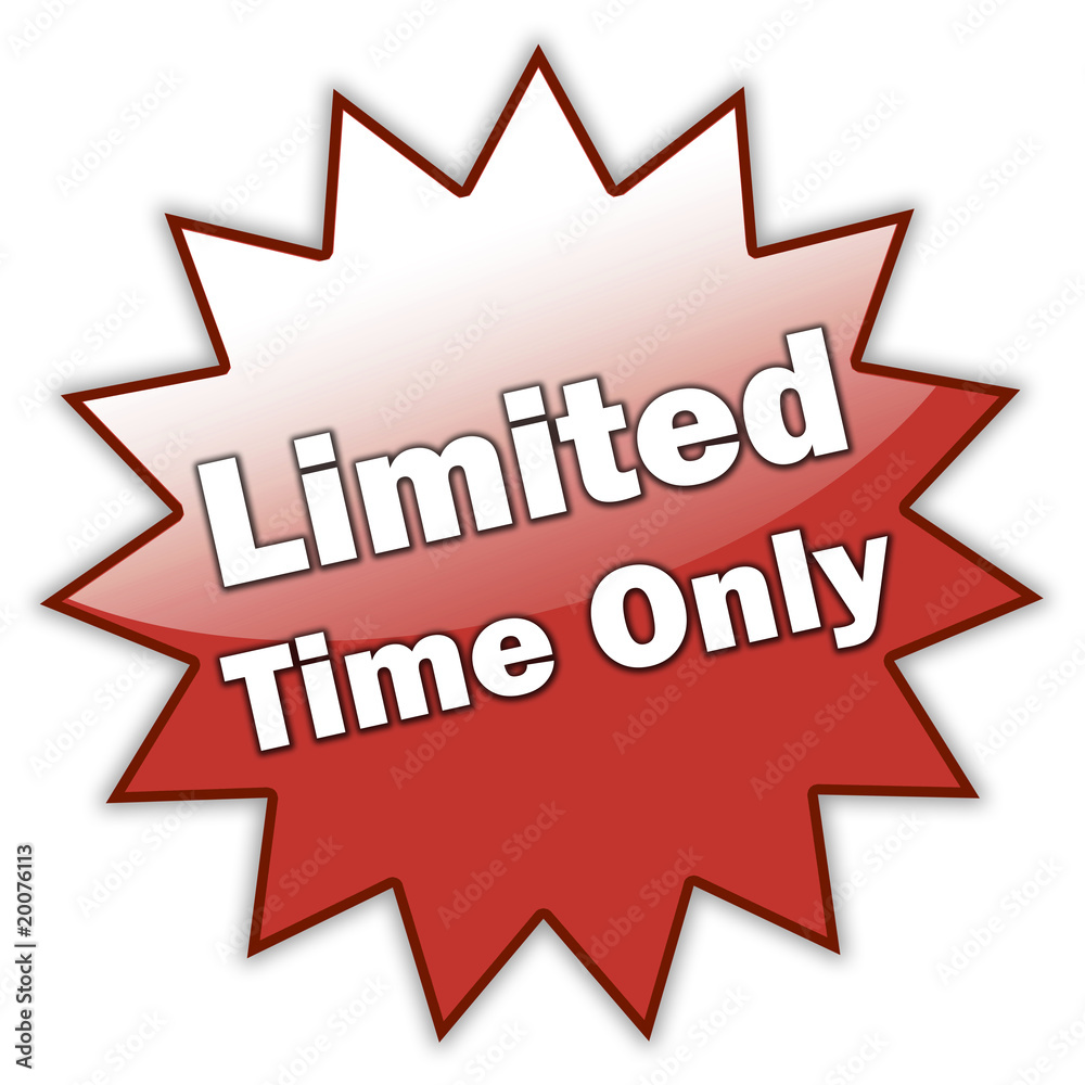 Glossy Sticker "Limited Time Only" Stock Illustration | Adobe Stock