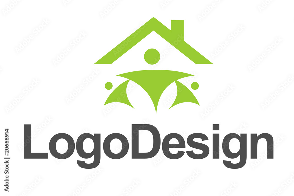people under roof logo Stock Vector | Adobe Stock