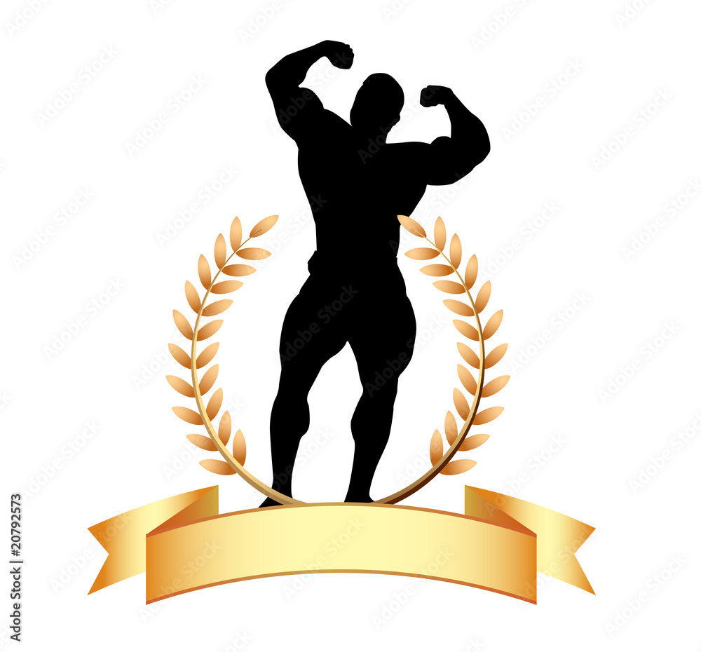 body building vector logo Stock Vector | Adobe Stock