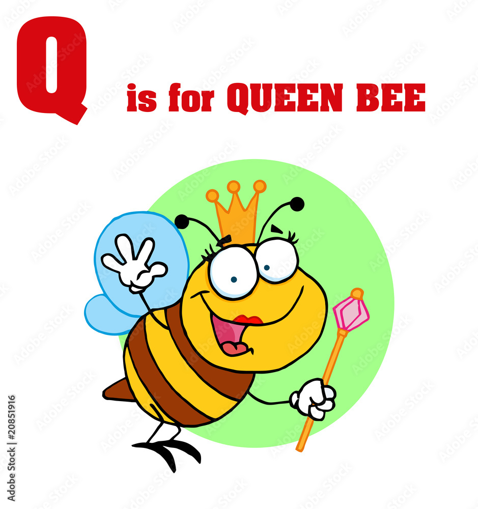 Funny Cartoons Alphabet with Text-Q Stock Vector | Adobe Stock