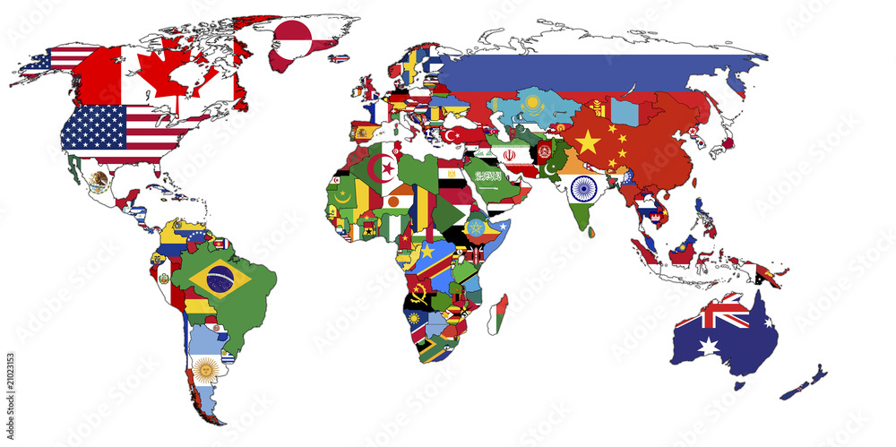 political map of world Stock Illustration | Adobe Stock