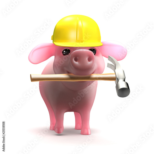 Work pig in safety helmet - Buy this stock illustration and explore ...