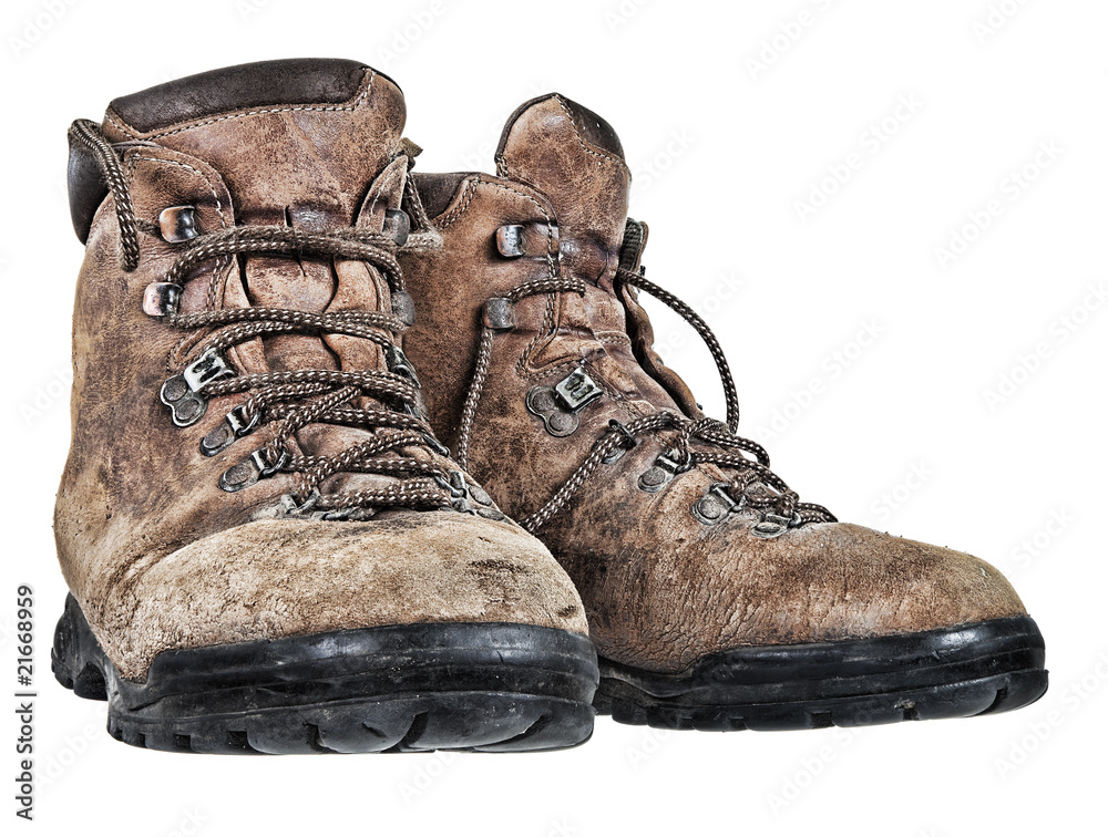 Pair of old walking boots Stock Photo | Adobe Stock