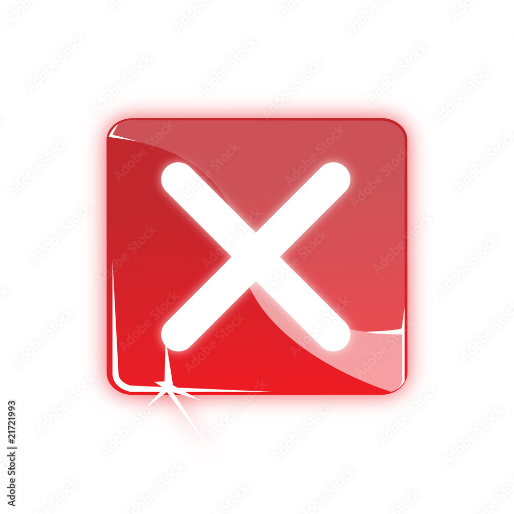 Picto croix rouge fermer - Icon red cross Stock Vector | Adobe Stock