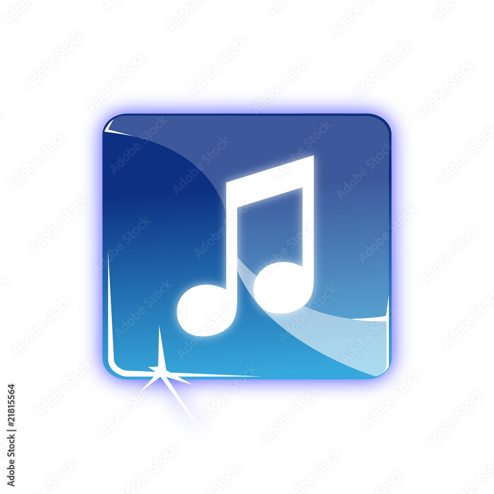 Picto musique note double croche - Icon music Stock Vector | Adobe Stock