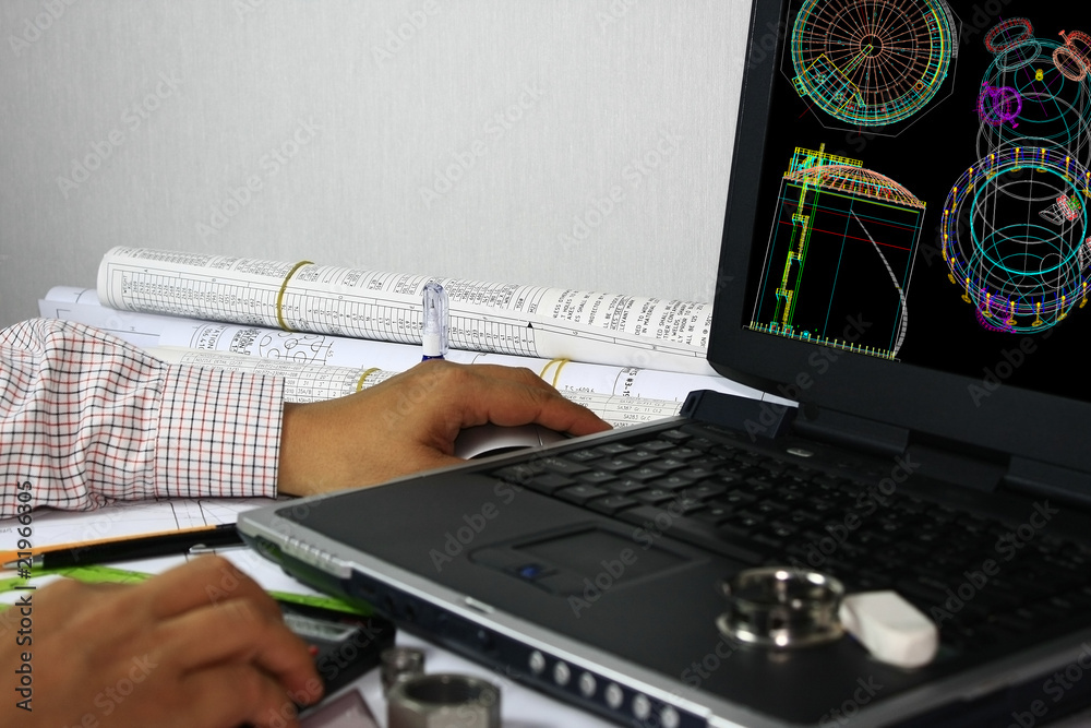 Wireframe model of storage tank Stock Photo | Adobe Stock