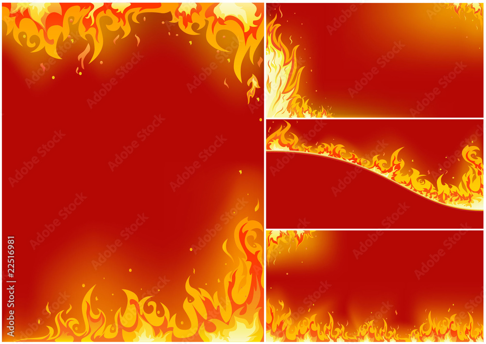 Vectof of fire business cards' set Stock Vector | Adobe Stock
