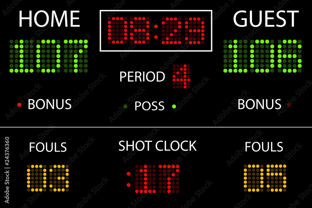 Vector Basketball Scoreboard Stock Vector | Adobe Stock