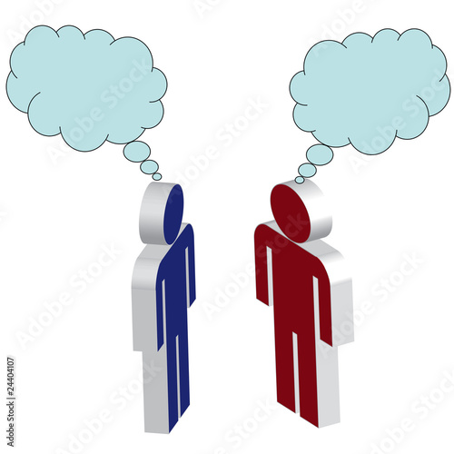 two persons thinking Stock Vector | Adobe Stock