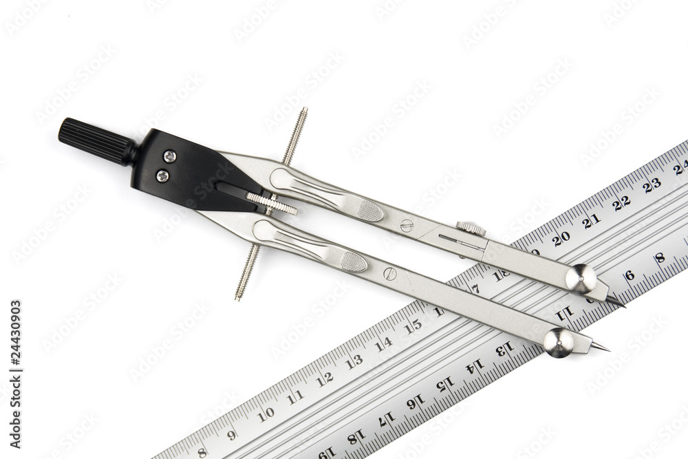 Stock-Foto „Zirkel, Lineal und Geodreieck“ | Adobe Stock