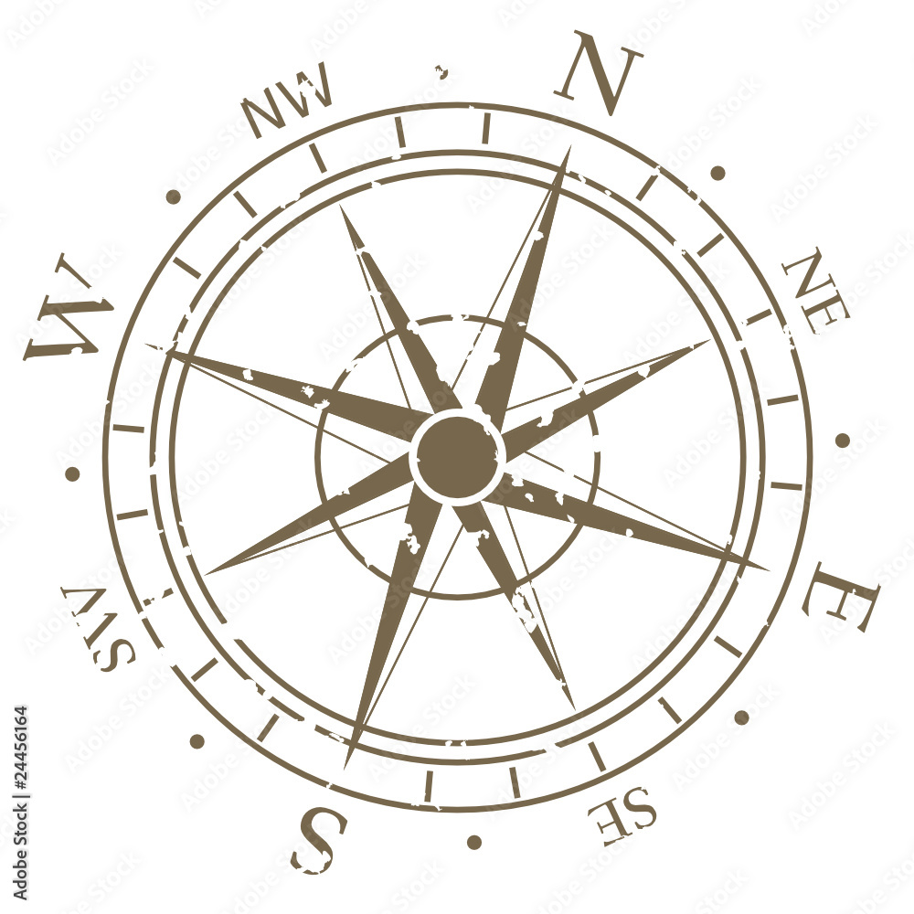 Old fashioned compass rose Stock Vector | Adobe Stock
