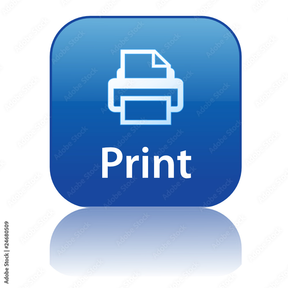 PRINT Web Button (printout printer now document ready go vector) Stock Vector | Adobe Stock