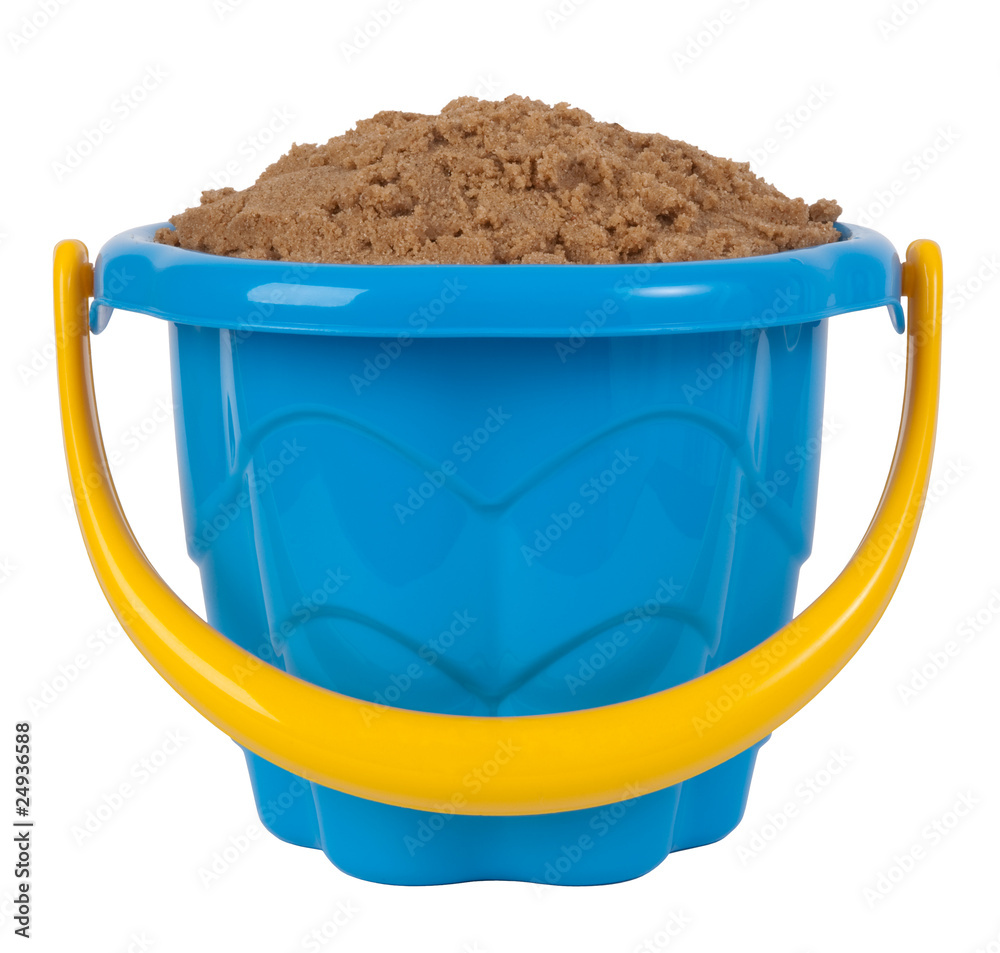 Plastic bucket full of sand Stock Photo | Adobe Stock