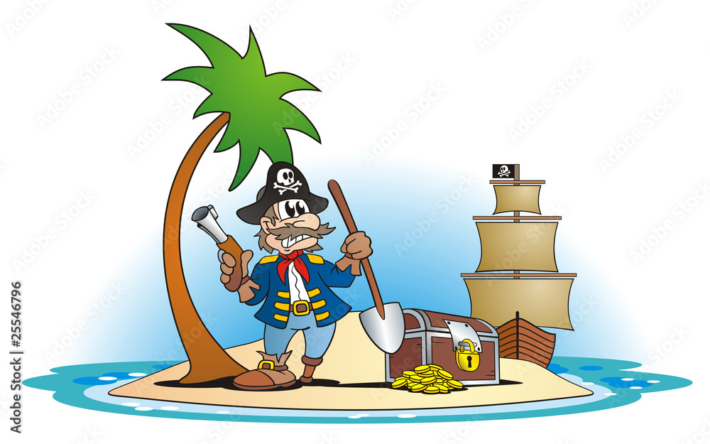 Pirate Digging Treasure - Stock - GamesAgeddon