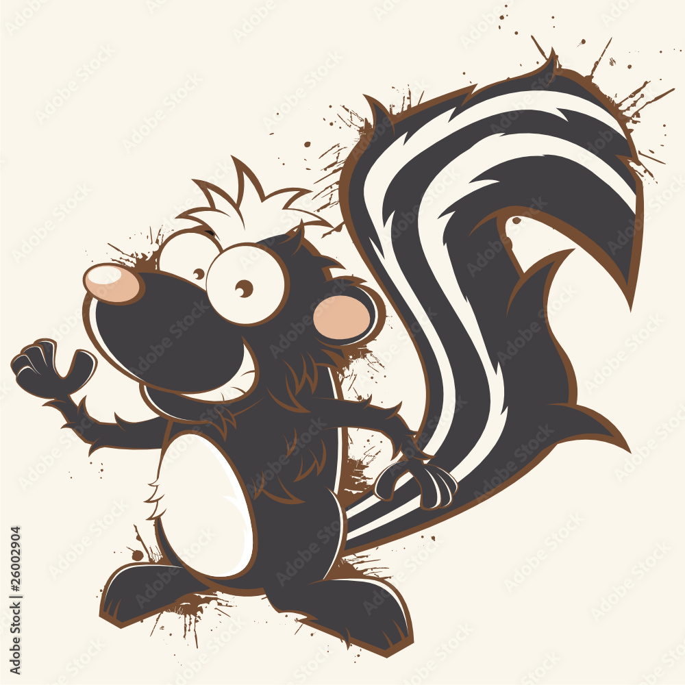 Stock-Vektorgrafik „stinktier cartoon lustig vintage“ | Adobe Stock