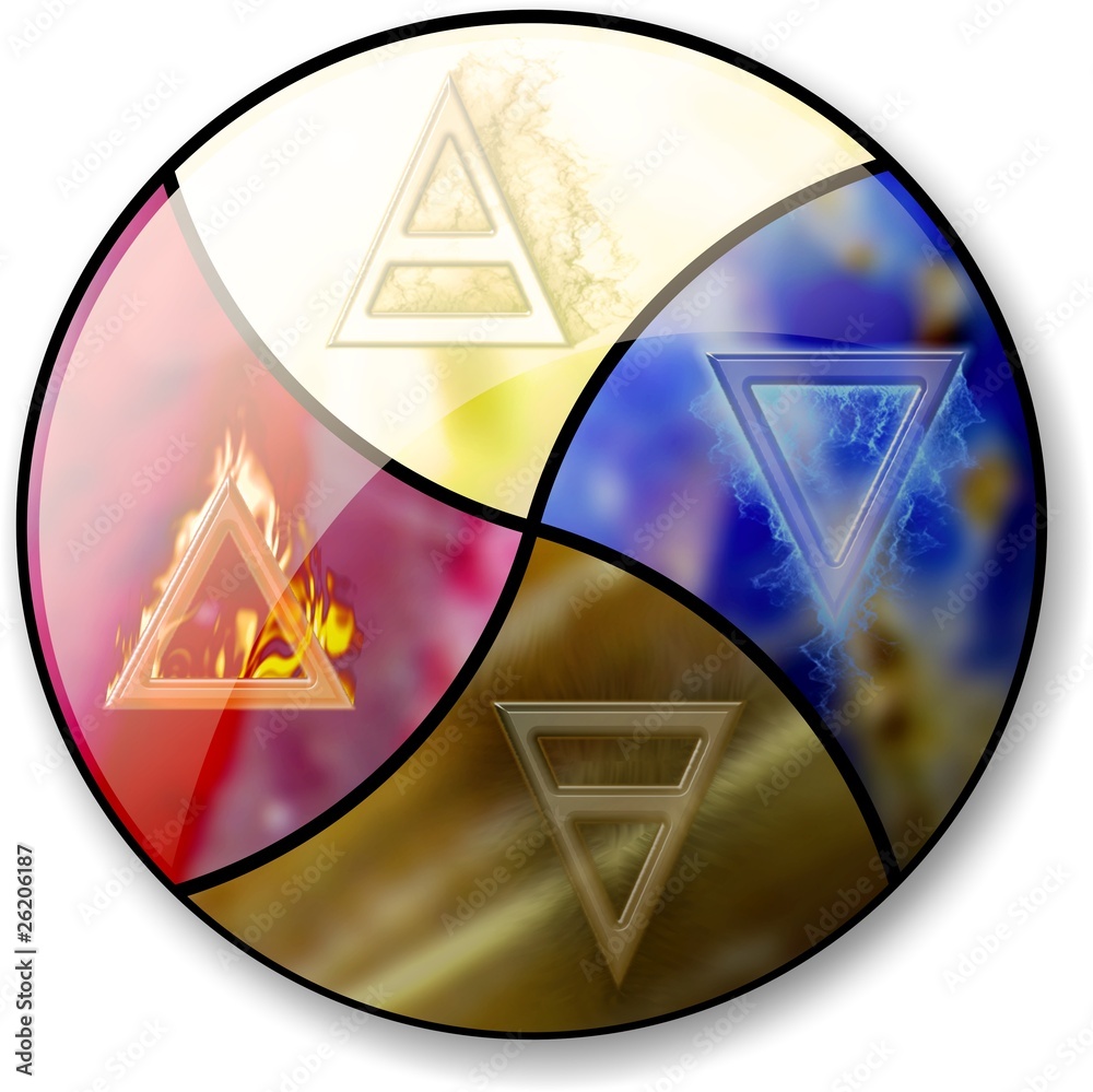 Die vier Elemente Stock Illustration | Adobe Stock