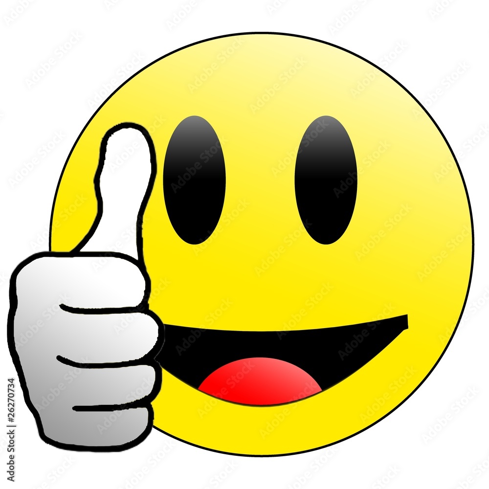 lachender Smiley Daumen hoch Stock Illustration | Adobe Stock