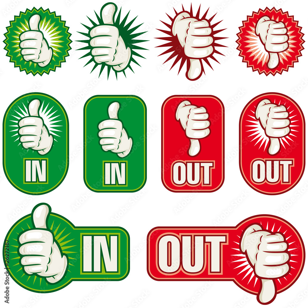 Stock-Vektorgrafik „in out buttons“ | Adobe Stock