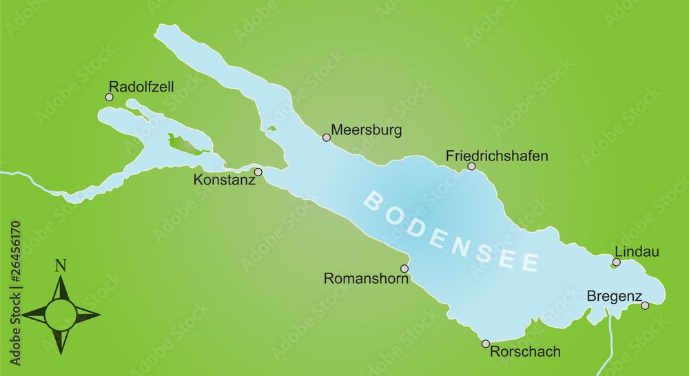 Karte Bodensee / vektor Stock Vector | Adobe Stock