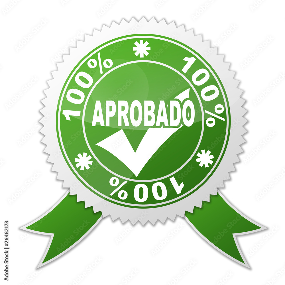 Sello APROBADO 100% Stock Illustration | Adobe Stock