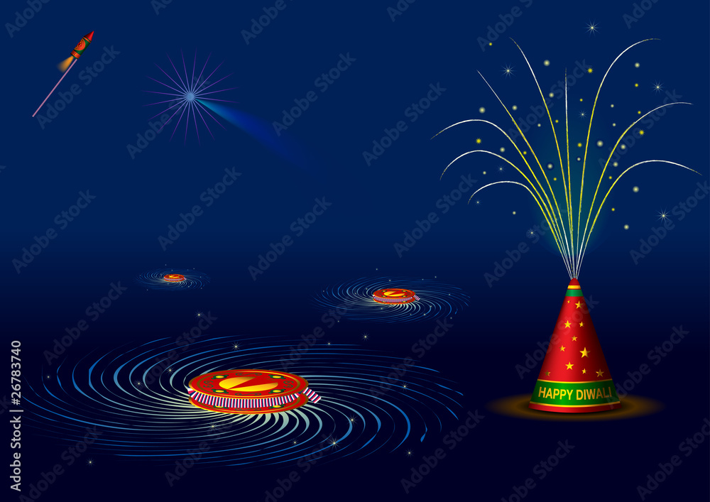 Traditional indian fire crackers for diwali Stock Vector | Adobe Stock