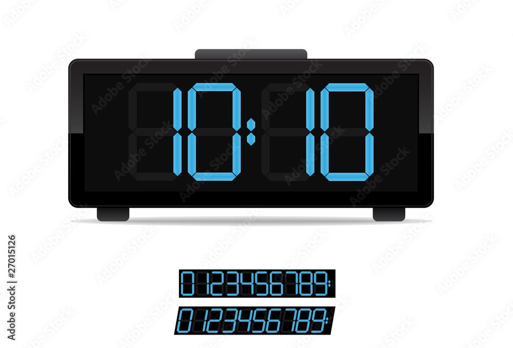 Stylish digital clock. Vector illustration. Stock Vector | Adobe Stock