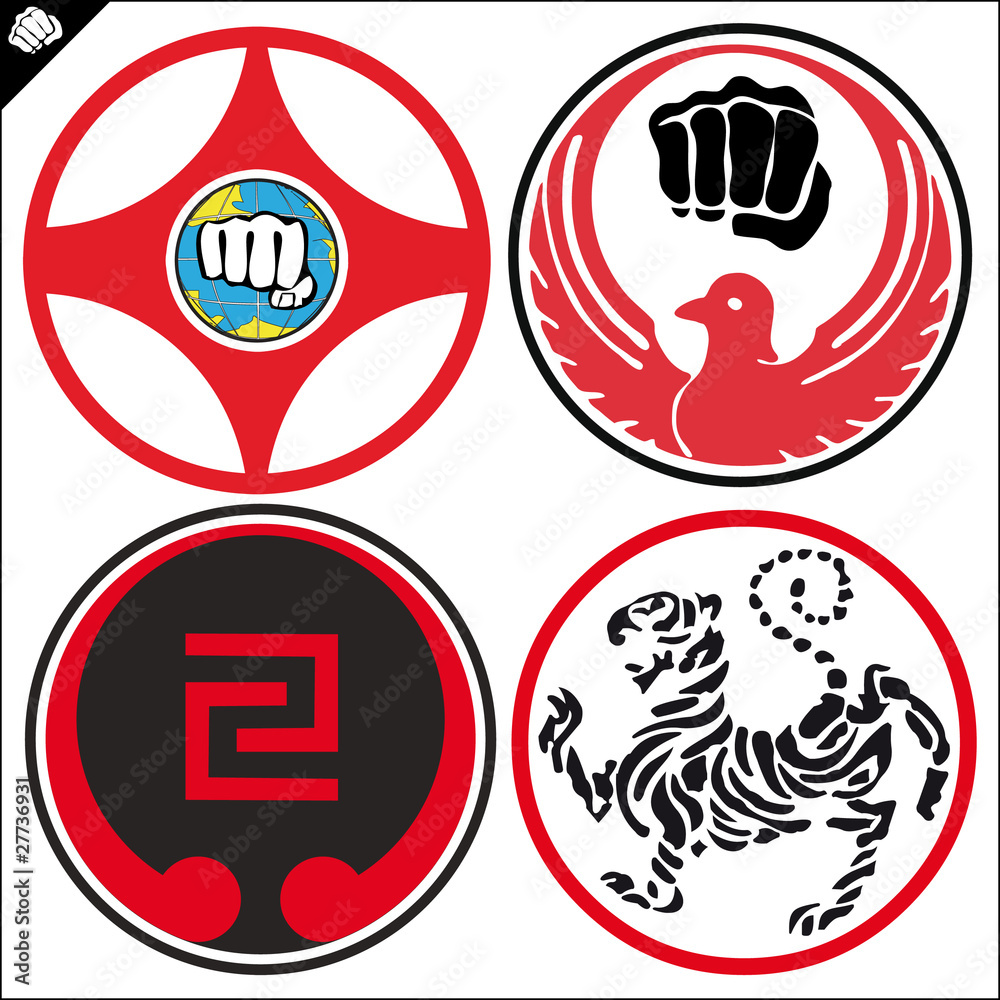 SIMBOL, LOGO Karate kyokushin,wado ryu,goju ryu,shotokan Stock Vector ...