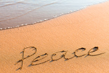 Word Peace On The Beach Free Stock Photo - Public Domain Pictures