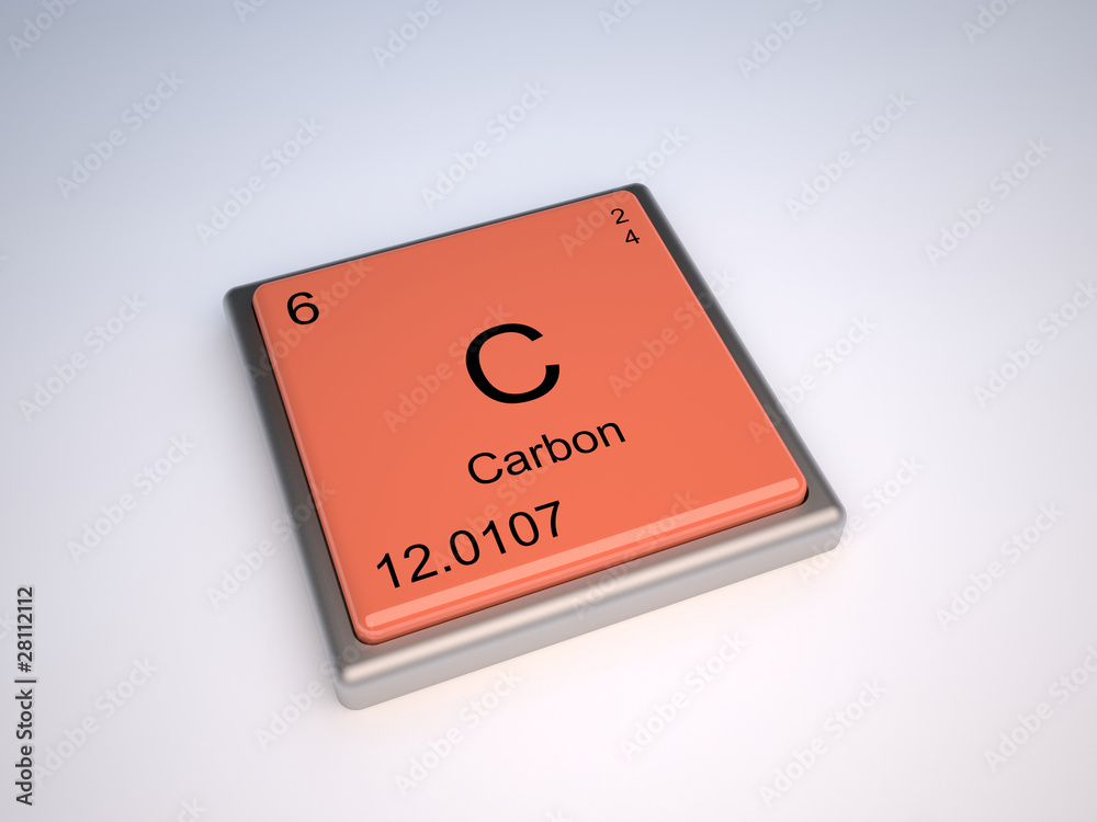 Carbon chemical element of periodic table with symbol C Stock ...