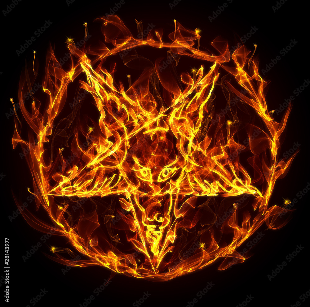 Satanic fire pentagram Stock Illustration | Adobe Stock