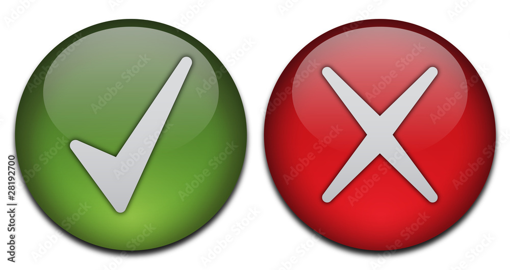 Tick Cross Icon Stock Illustration | Adobe Stock