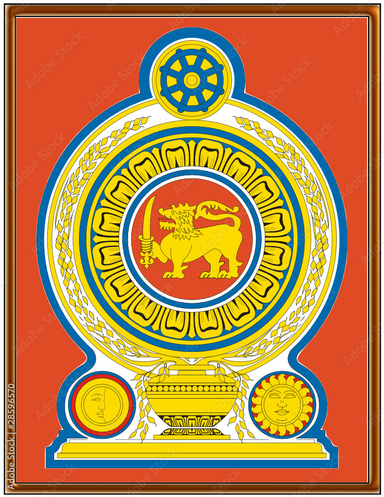 Sri Lanka national emblem coat frame Stock Vector | Adobe Stock