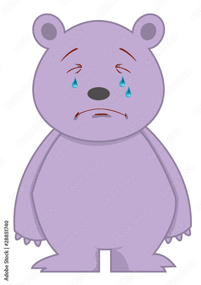 Crying Bear Cartoon Character Illustration Isolated White Stock Vector ...