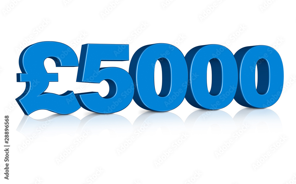 3D £5000 Pounds Stock Illustration | Adobe Stock