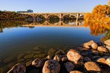 Rock Bridge And Fallen Tree In Fall Free Stock Photo - Public Domain ...