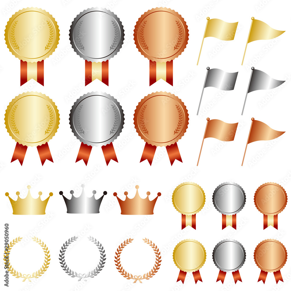 gold silver bronze rank set Stock Vector | Adobe Stock