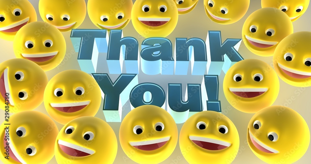 Thank You sign with smiling faces Stock Illustration | Adobe Stock