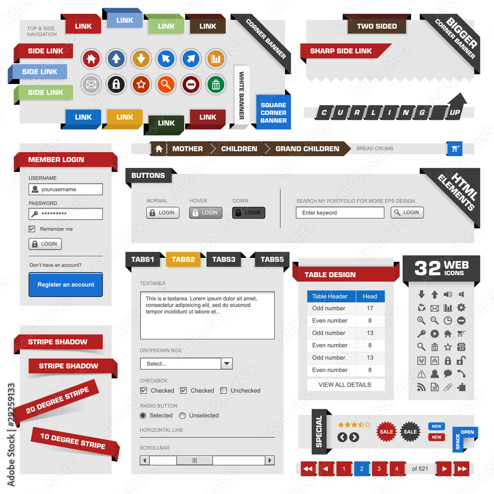 Web Design Element Vector Stock Vector | Adobe Stock