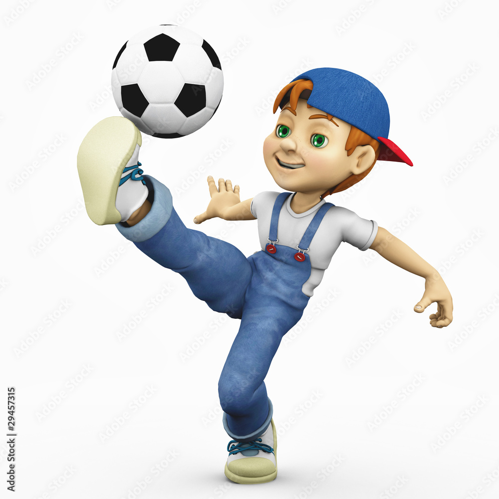 cartoon boy - footballer total control Stock Illustration | Adobe Stock