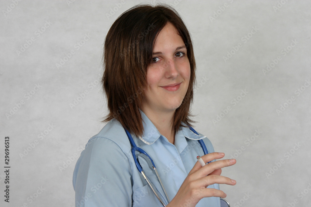 smoking nurse Stock Photo | Adobe Stock