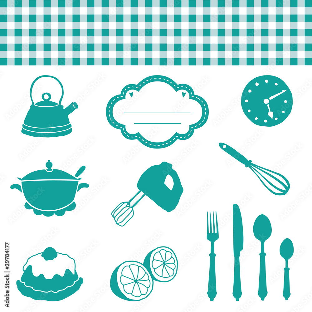 Küchen Grafiken Piktogramme Stock Vector | Adobe Stock