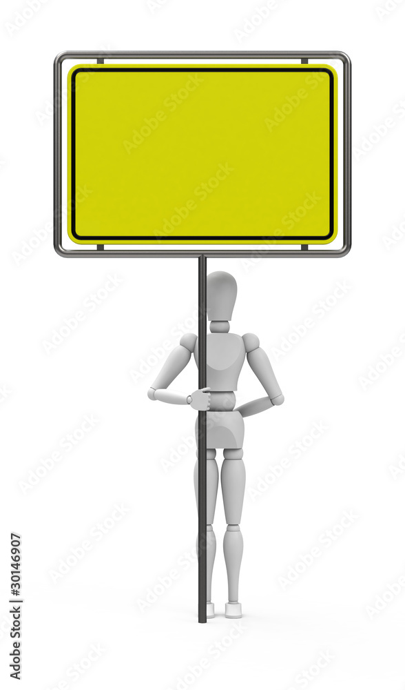 Schild mit Figur Stock Illustration | Adobe Stock