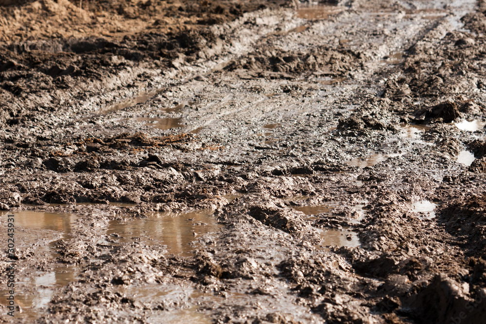 Mud road track Stock Photo | Adobe Stock