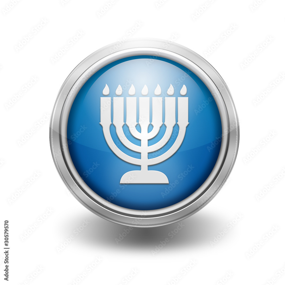 Icono borde metalico simbolo judio MENORAH Stock Illustration | Adobe Stock