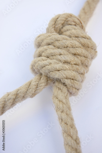 Photo Stock noeud du pendu en corde de chanvre | Adobe Stock