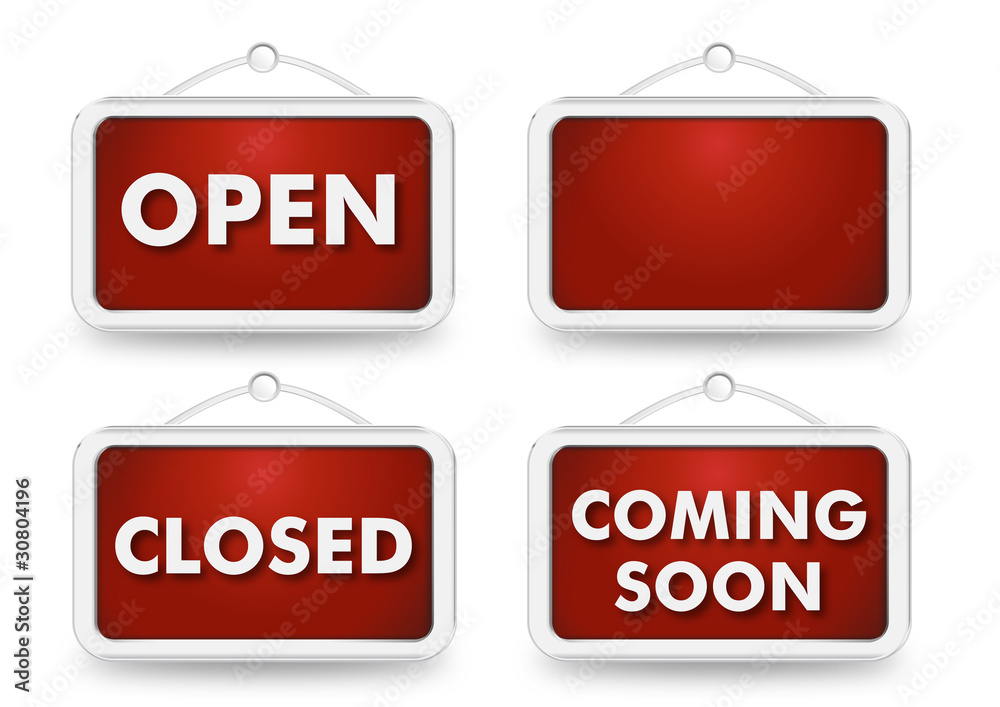 Cartello 3D_Open_Closed_Coming Soon Stock Vector | Adobe Stock