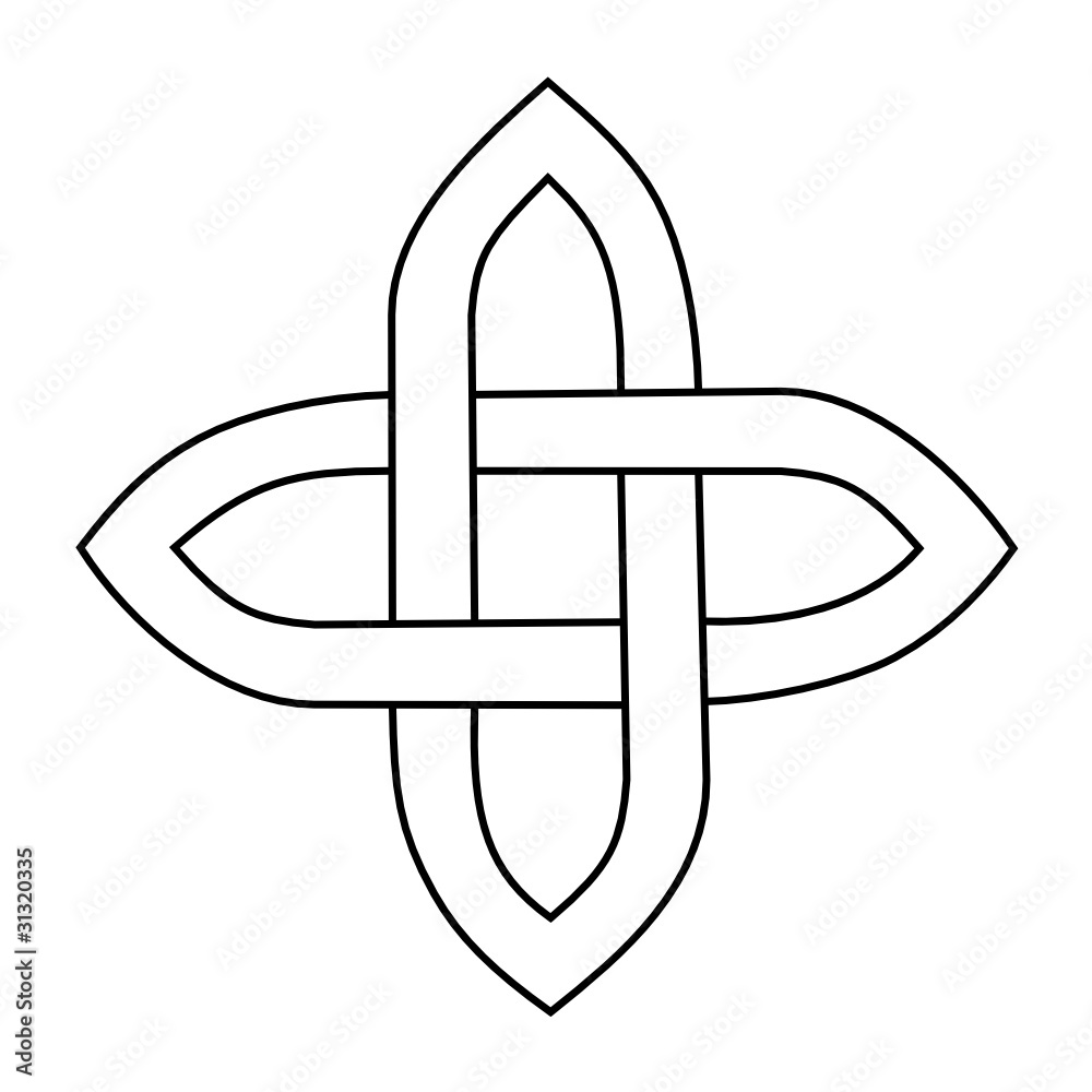 Celtic Knot (2x2) (Irish design pattern outline silhouette) Stock ...