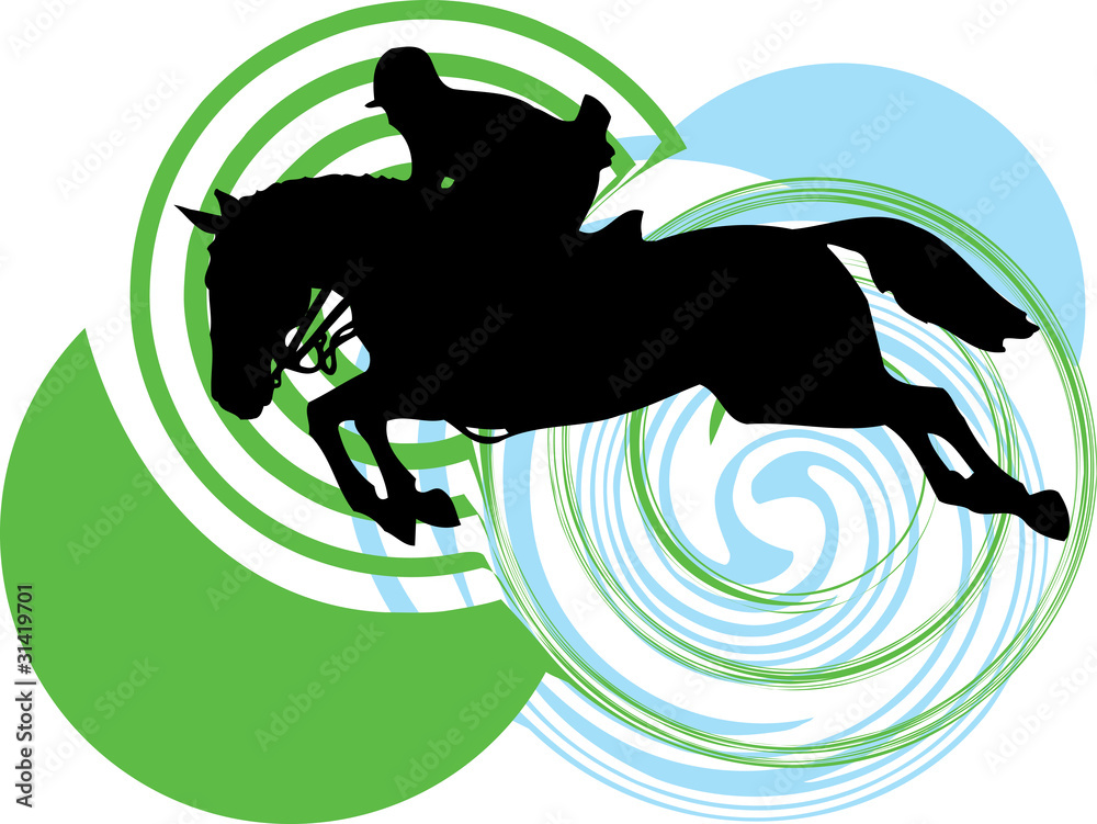 Abstract horse and rider silhouette Stock Vector | Adobe Stock