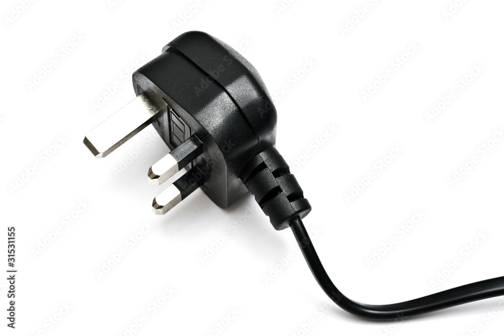 Electric plug isolated on the white Stock Photo | Adobe Stock